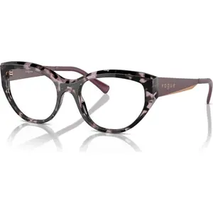 VOGUE EYEWEAR 53mm Irregular Optical Glasses - Tortoise