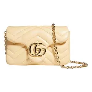 Gucci Gg Marmont Mini Shoulder Bag - Light Yellow