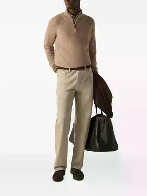 Zegna Light Taupe Mélange Cashseta Polo Shirt - Neutrals