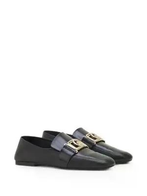 LANVIN Logo-plaque Leather Loafers