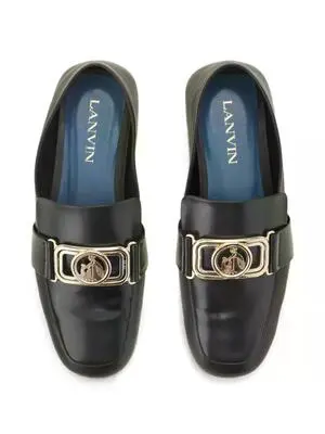 LANVIN Logo-plaque Leather Loafers