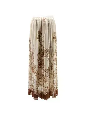 CO.GO Floral Print Gathered Long Skirt