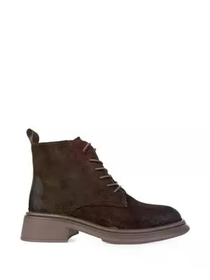 LINDA BAUMANN Lace-up Suede Ankle Boots - Brown