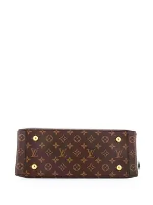 LOUIS VUITTON Flower Monogram Canvas With Leather Tote Bag