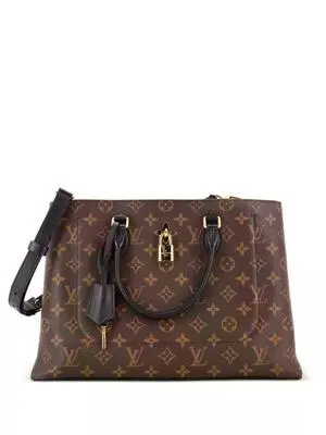 LOUIS VUITTON Flower Monogram Canvas Tote Bag - Black