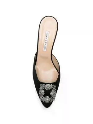 Manolo Blahnik Hangisi Crystal-buckle Mules