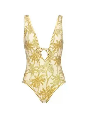 ERES Destination Palm-print Cut-out Swimsuit