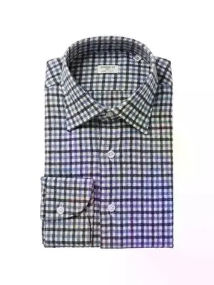 BORRIELLO NAPOLI Check-print Flannel Shirt - Blue