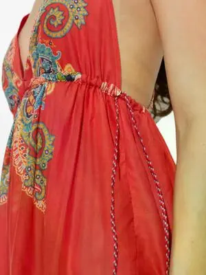 Etro Paisley Print V-neck Sleeveless Maxi Dress