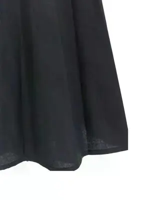 LAVI COUTURE Cotton Midi Dress With Waist Tie - Black