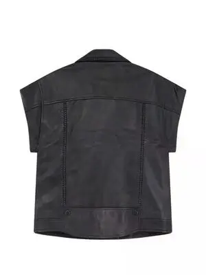 SCARLETT POPPIES Braided-leather Sleeveless Jacket