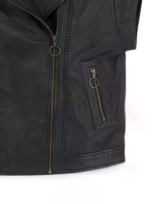 SCARLETT POPPIES Braided-leather Sleeveless Jacket