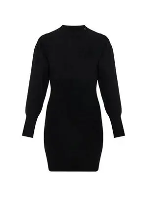 ANINE BING Imane Logo-plaque Mini Dress - Black