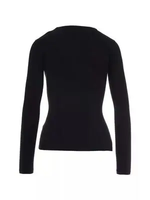 Elisabetta Franchi Ribbed Knit V-neck Cardigan With Logo Embroidery