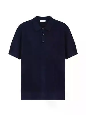 BRAMANI CASHMERE Short-sleeve Polo Shirt - Blue