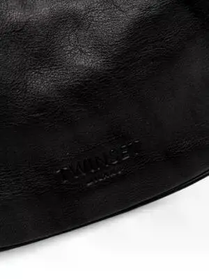 TWINSET Logo-debossed Leather Shoulder Bag