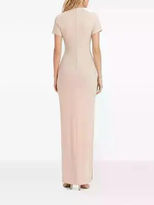 HAMZA Ruched Slit-detail Maxi Dress