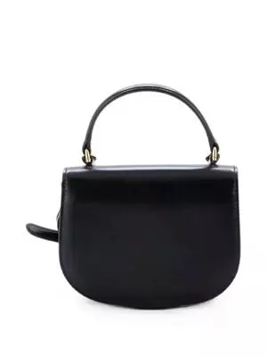 Celine Triomphe Besace Clea Top Handle Flap Bag Leather Mini Satchel - Black