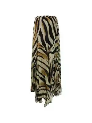 MES DEMOISELLES Zebra-print Elasticated Maxi Skirt - Neutrals
