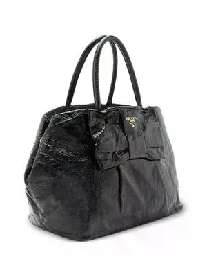 Prada Nappa Fiocco Bow Tote Bag - Black