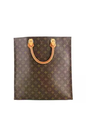 LOUIS VUITTON Monogram Canvas Sac Plat Tote Bag - Brown