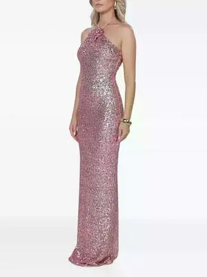 ROSERRY Floral-appliqué Maxi Dress - Pink