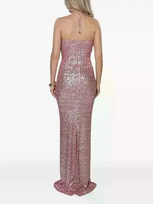ROSERRY Floral-appliqué Maxi Dress - Pink