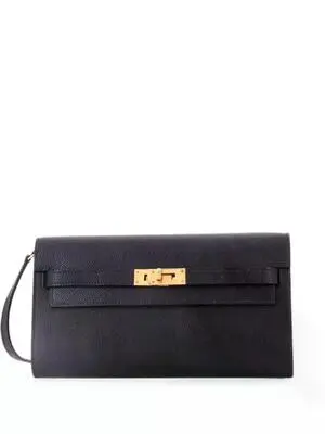 Hermès Kelly To Go Wallet Epsom Crossbody Bag - Black