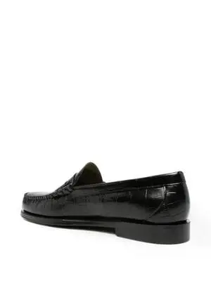 G.H.BASS Weejun Heritage Larson Crocodile-embossed Loafers