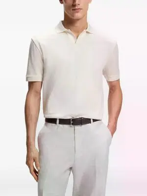 BOSS Cotton-jacquard Polo Shirt With Johnny Collar