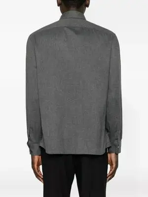 Brunello Cucinelli Herringbone-weave Long-sleeve Shirt - Grey