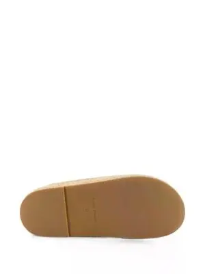 PALOMA BARCELO Belinda Calidis Leather Raffia Flat Mules