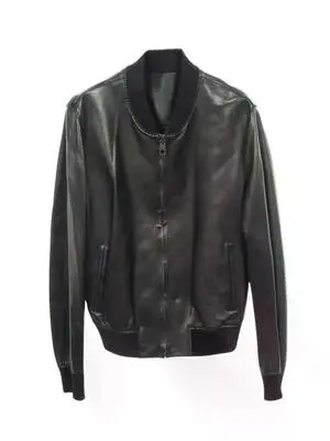 Dolce & Gabbana Leather Biker Jacket - Black