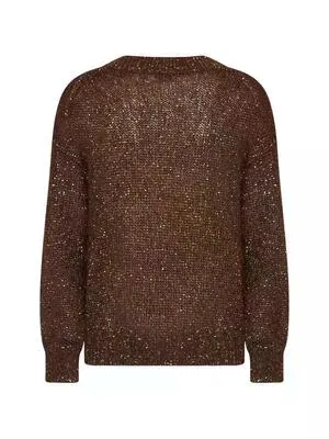 Brunello Cucinelli Sequin-embellishment Sweater - Brown
