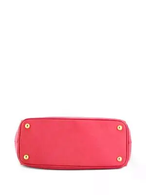 Prada Saffiano Leather Double Zip Tote Bag - Pink