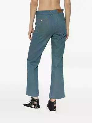 Kenzo Logo-embroidered Patch-pocket Jeans