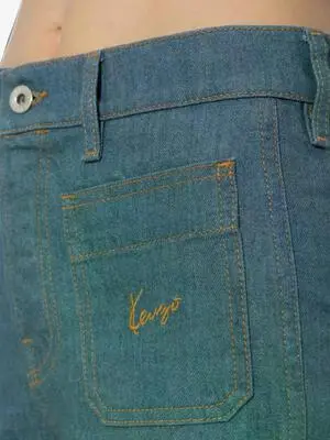 Kenzo Logo-embroidered Patch-pocket Jeans