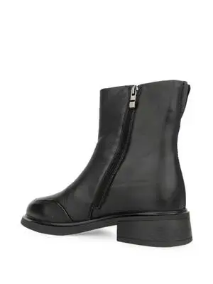 LINDA BAUMANN Side-zip Leather Ankle Boots