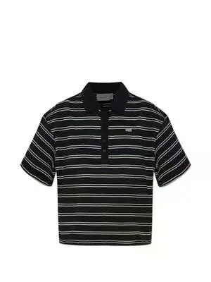 GESTUZ Striped Polo Shirt - Black