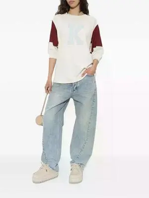 Kenzo Logo-patch Panelled T-shirt - Neutrals