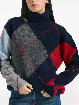 SEMICOUTURE Argyle Knit Sweater - Blue