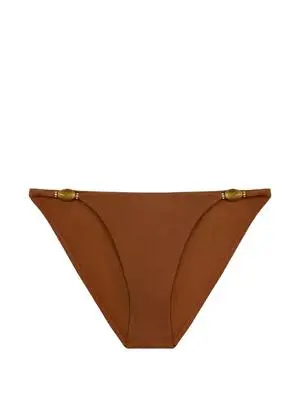 VIX PAULA HERMANNY Firenze Olivia Bead-embellished Bikini Bottoms - Brown