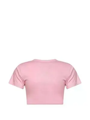 Attico Logo Embroidered Cropped T-shirt - Pink