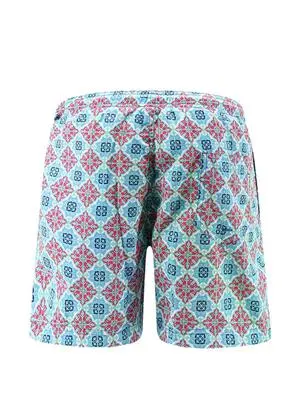 PENINSULA SWIMWEAR Panarea Tile-print Swim Shorts - Blue