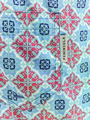 PENINSULA SWIMWEAR Panarea Tile-print Swim Shorts - Blue