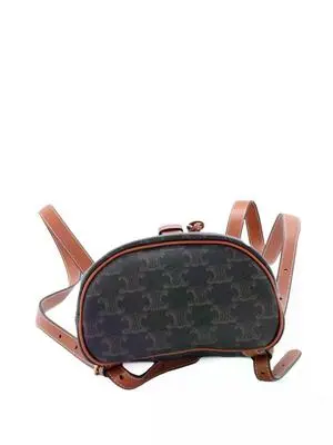 Celine Folco Triomphe Coated Canvas Mini Backpack - Brown
