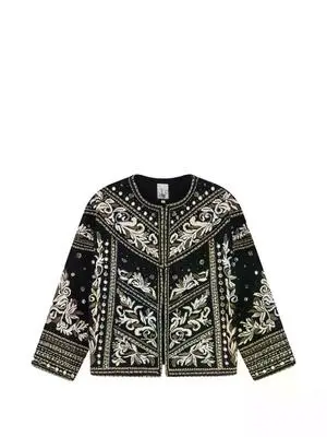 SCARLETT POPPIES And Beige Embroidered Sequin-embellished Jacket