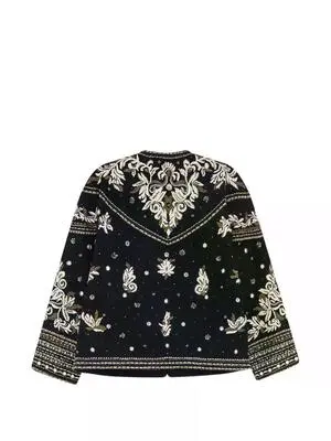 SCARLETT POPPIES And Beige Embroidered Sequin-embellished Jacket