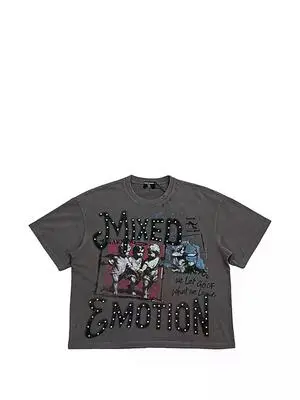 Mixed Emotion Friends Graphic-print T-shirt - Grey
