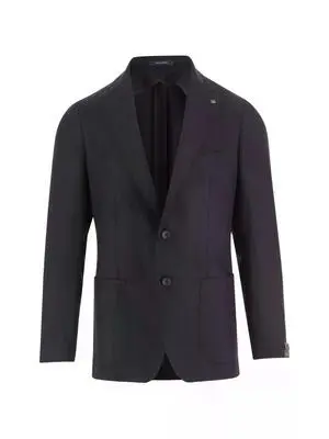Tagliatore Single-breasted Wool Blazer - Blue
